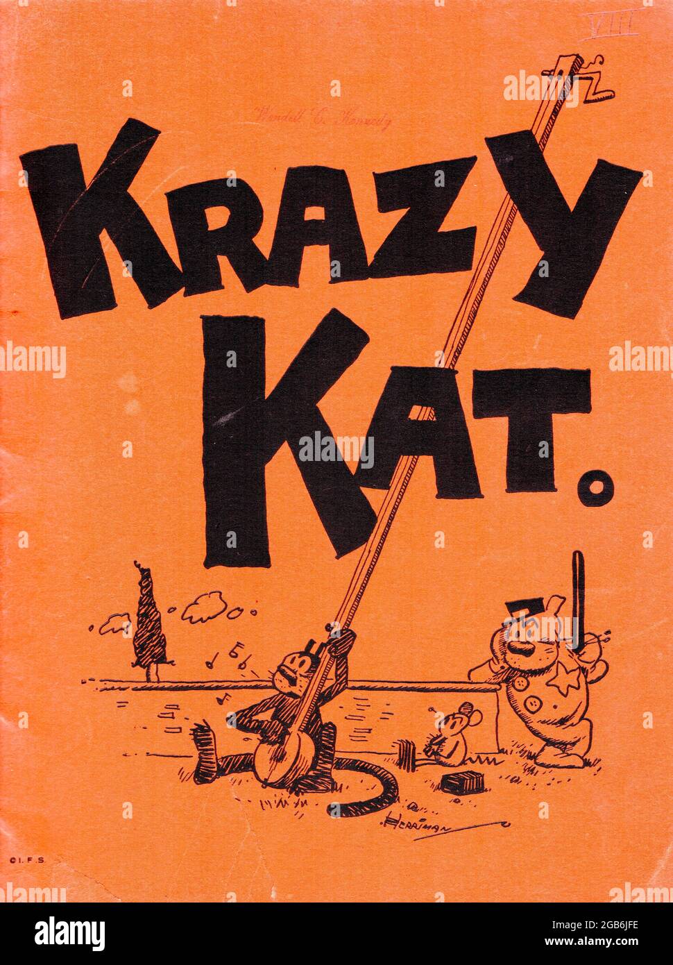 Krazy Kat Song Book, 1923 sheet music featuring the famous cartoon cat ...
