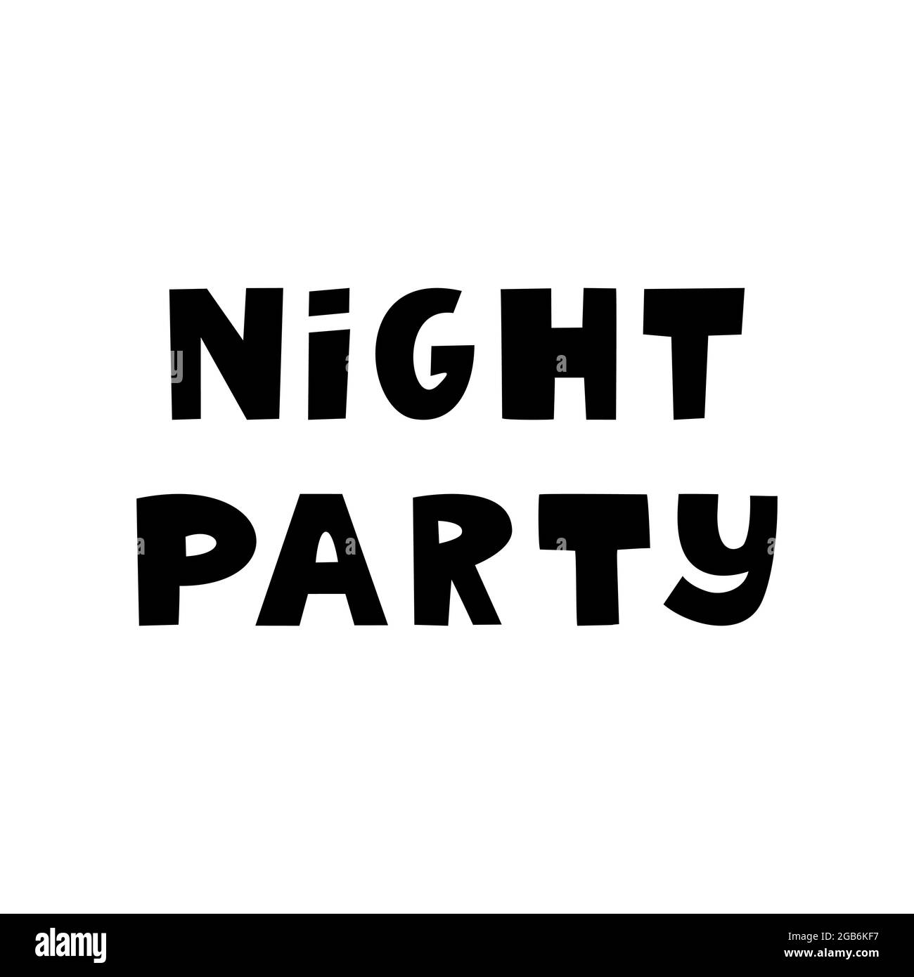 Night party. Halloween quote. Cute hand drawn lettering in modern ...