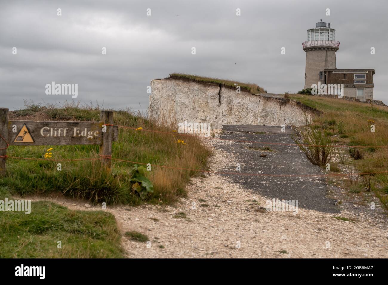 Belle Tout lighthouse, by Beachy Head. after huge cliff fall (land ...