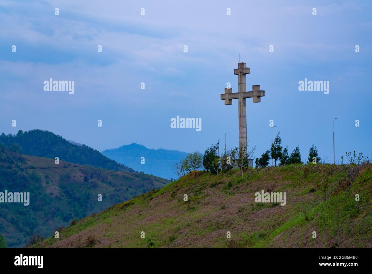 Orthodox cross on Mount Gonio, Adjara, Georgia Stock Photo - Alamy