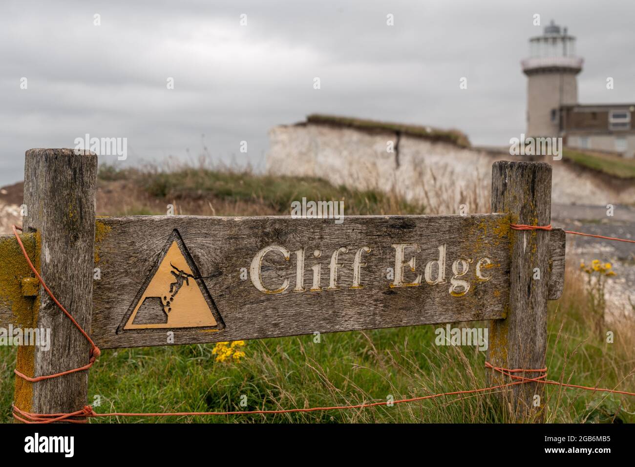Belle Tout lighthouse, by Beachy Head. after huge cliff fall (land ...