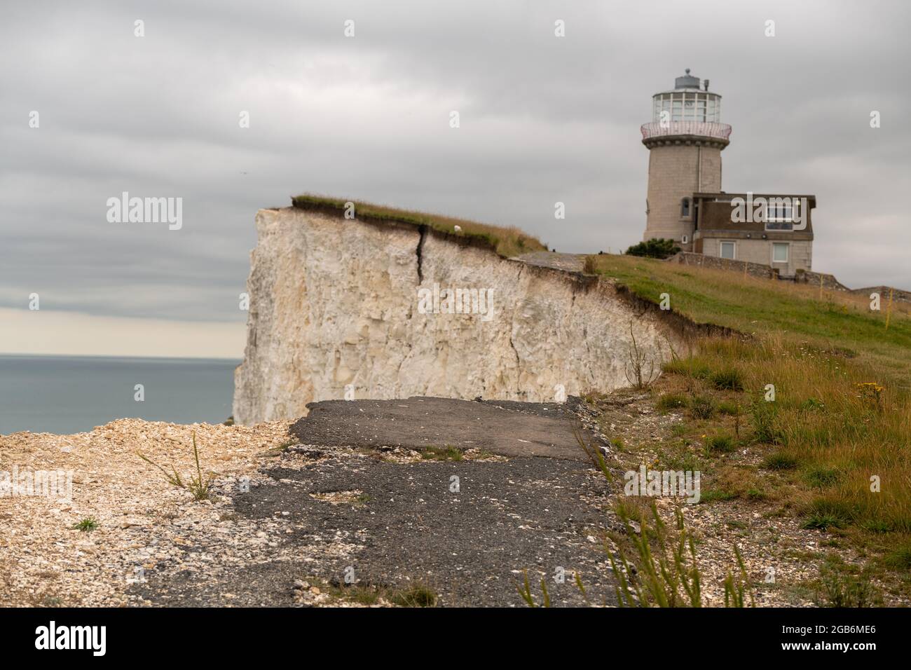 Belle Tout lighthouse, by Beachy Head. after huge cliff fall (land ...