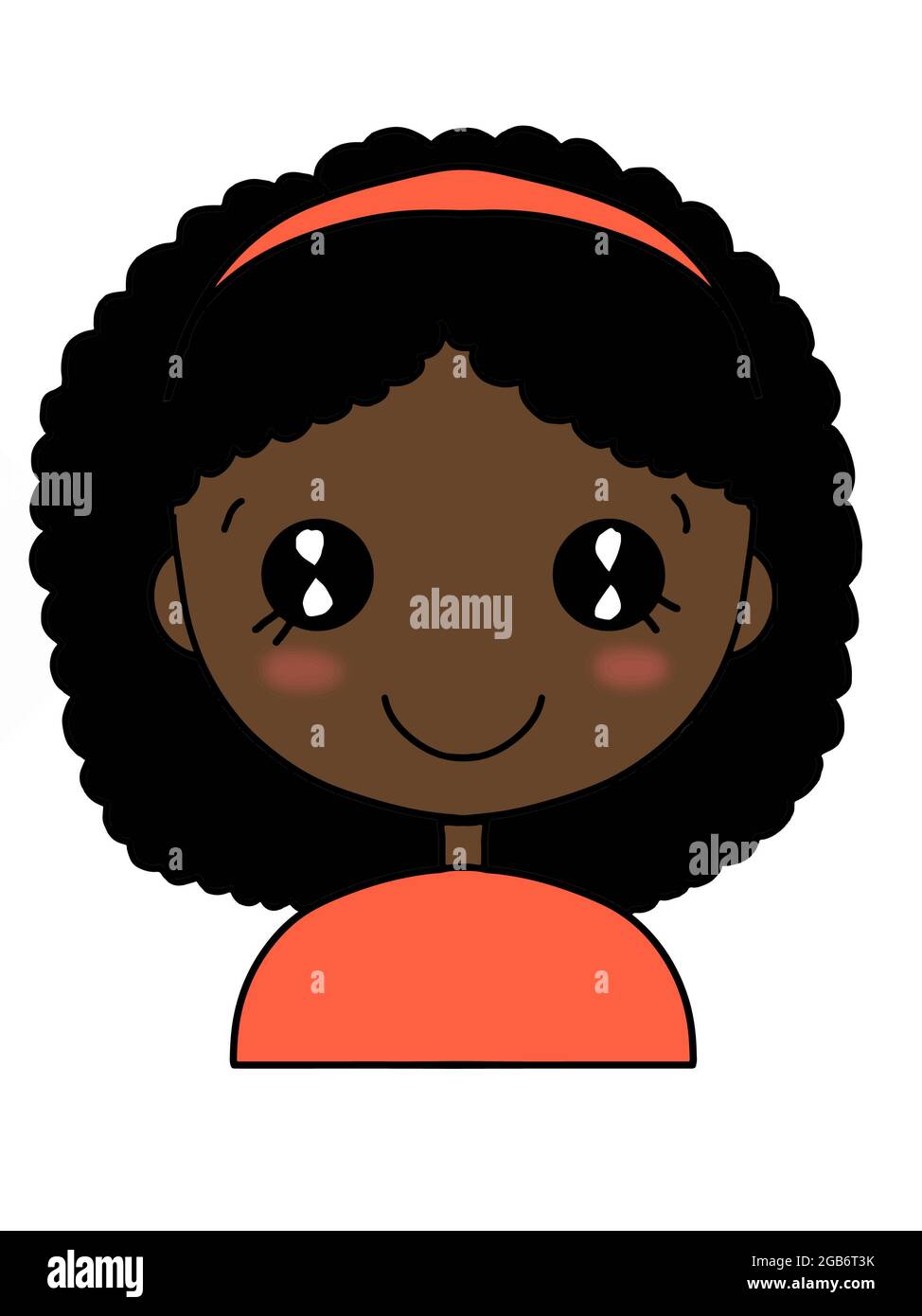 cute, kawaii ,characters, icon ,black, woman,man, half body Stock Photo ...