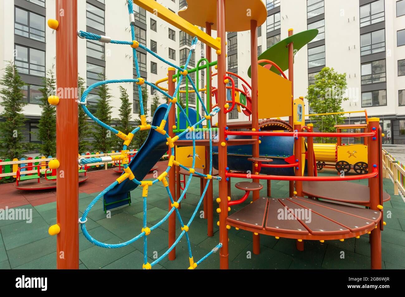 beautiful playground in the residential building Stock Photo - Alamy
