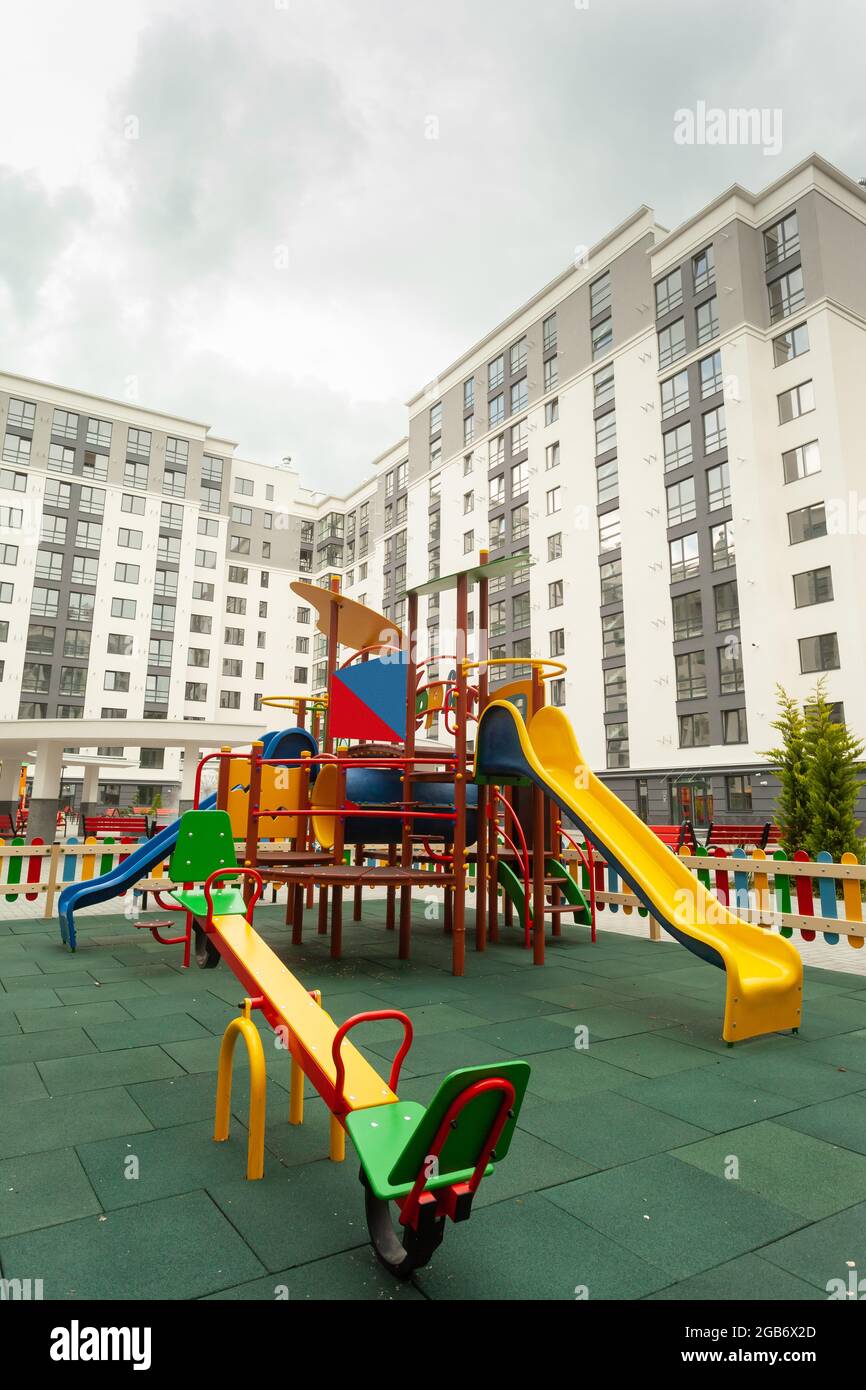 beautiful playground in the residential building Stock Photo - Alamy
