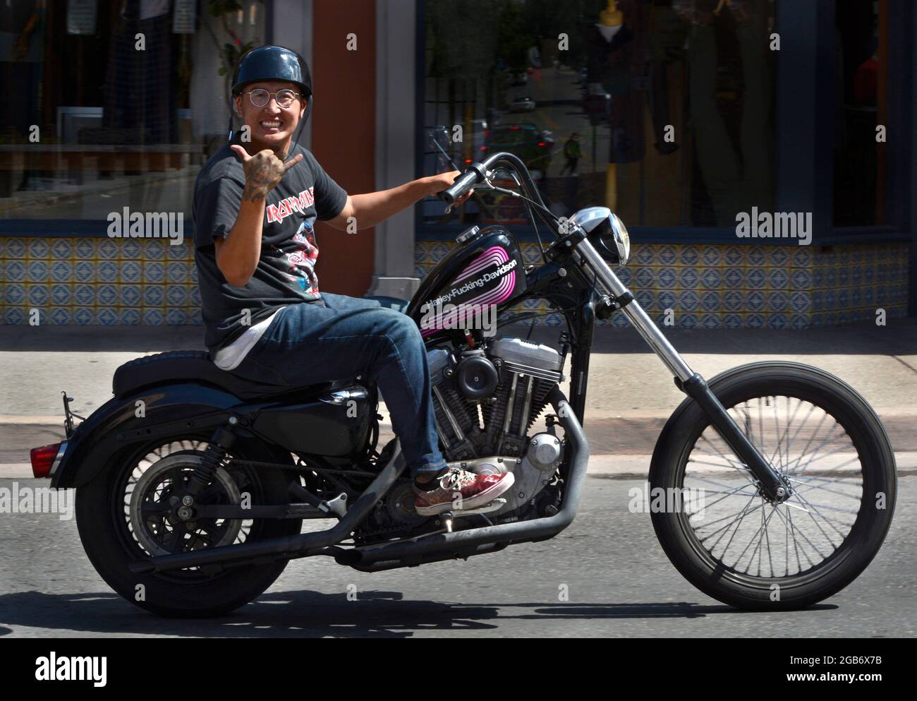 Young man harley davidson hi-res stock photography and images - Alamy