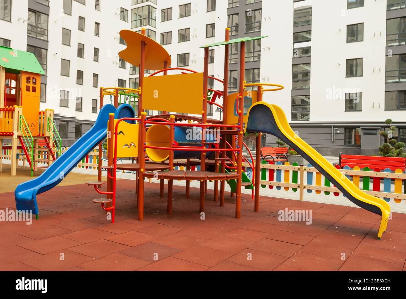 beautiful playground in the residential building Stock Photo - Alamy