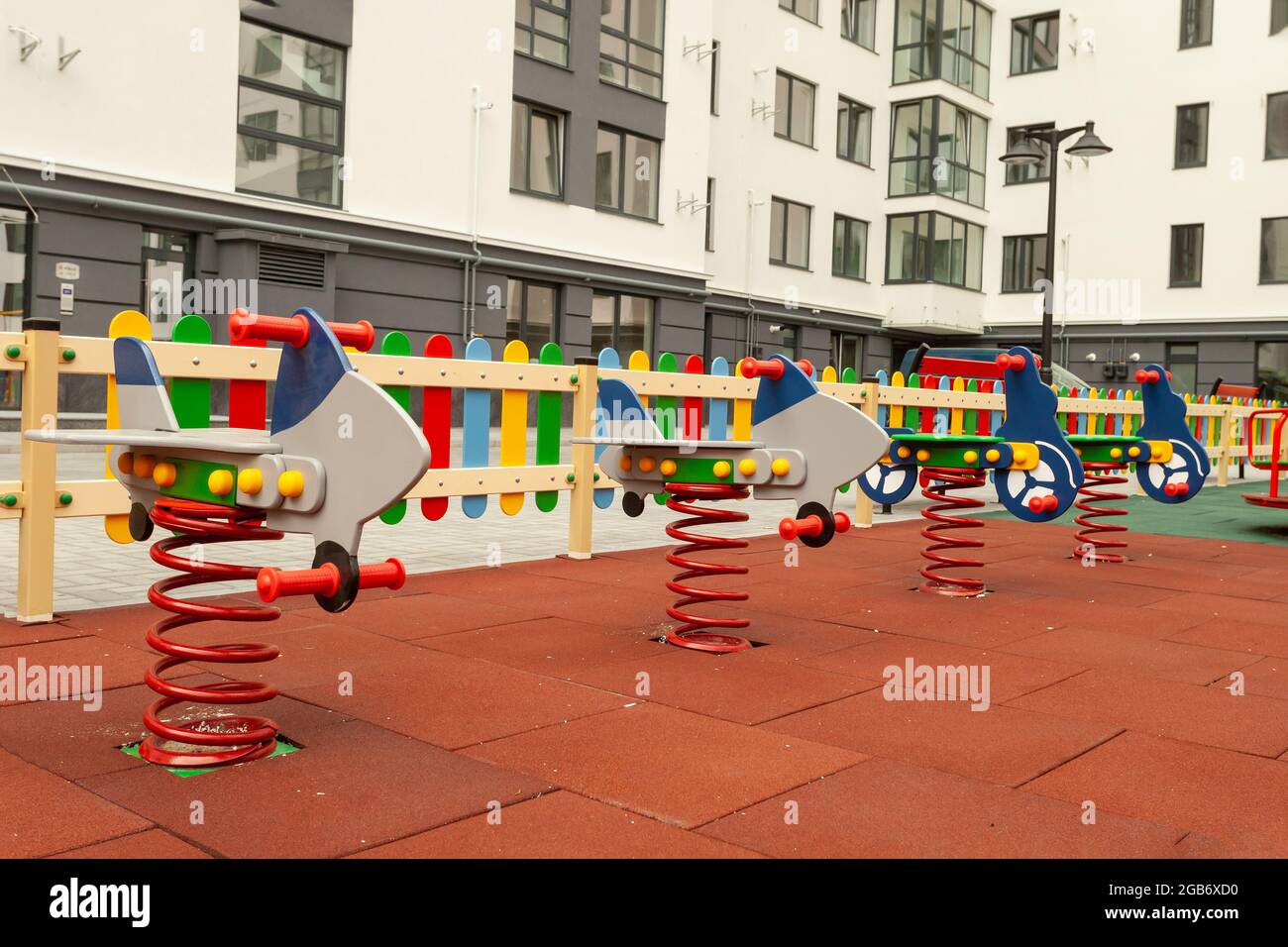 beautiful playground in the residential building Stock Photo - Alamy