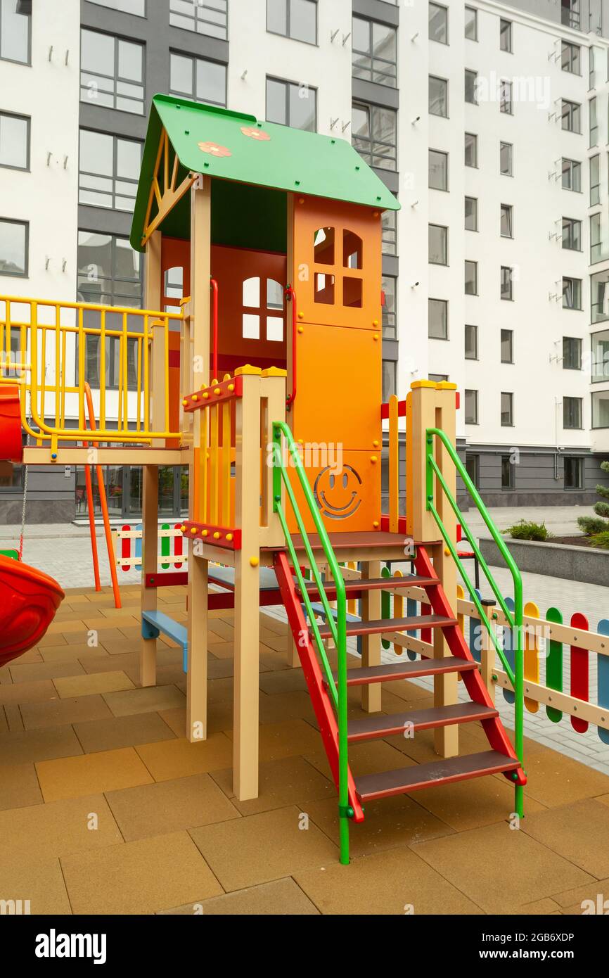beautiful playground in the residential building Stock Photo - Alamy