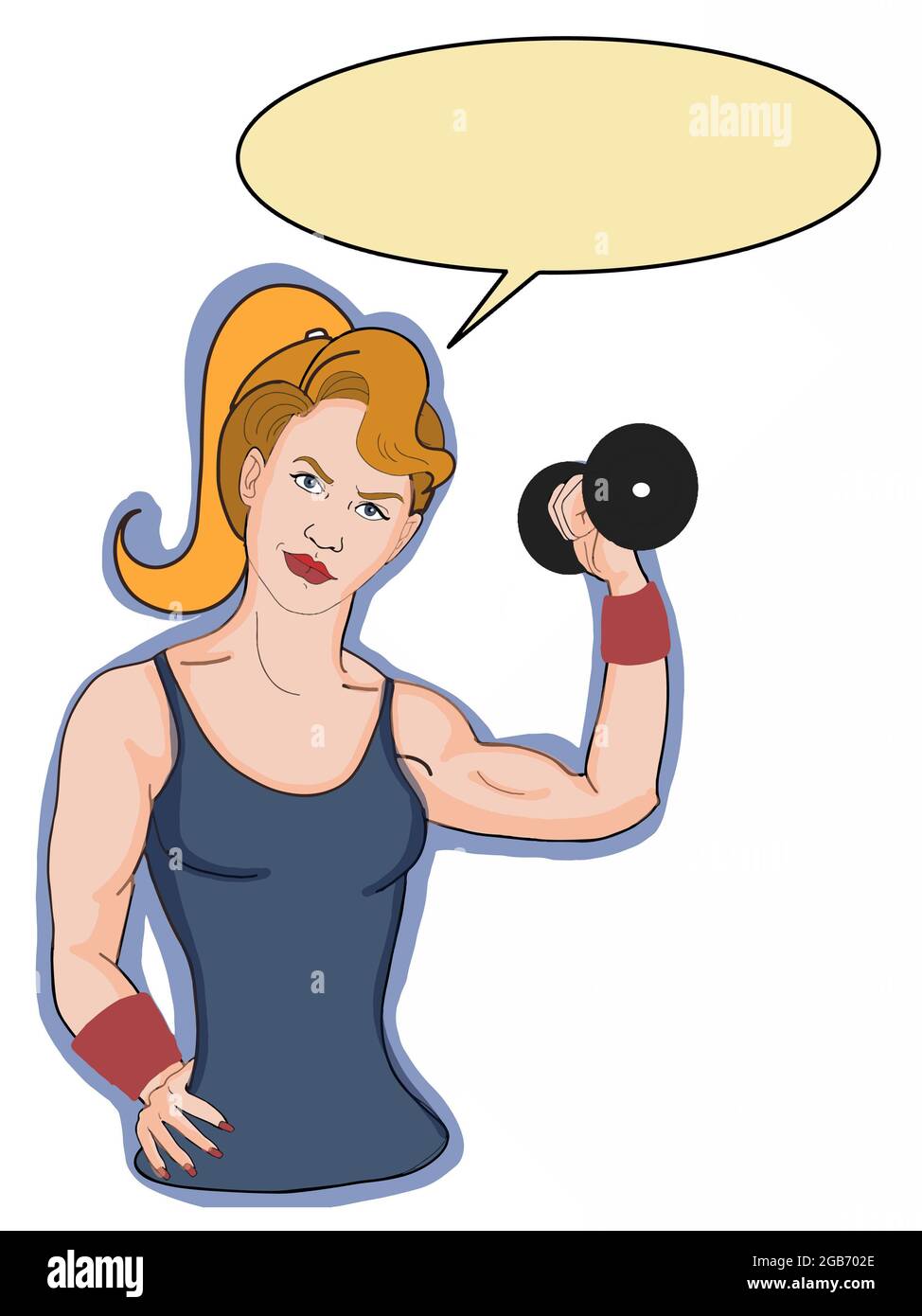 Strong Cartoon Woman