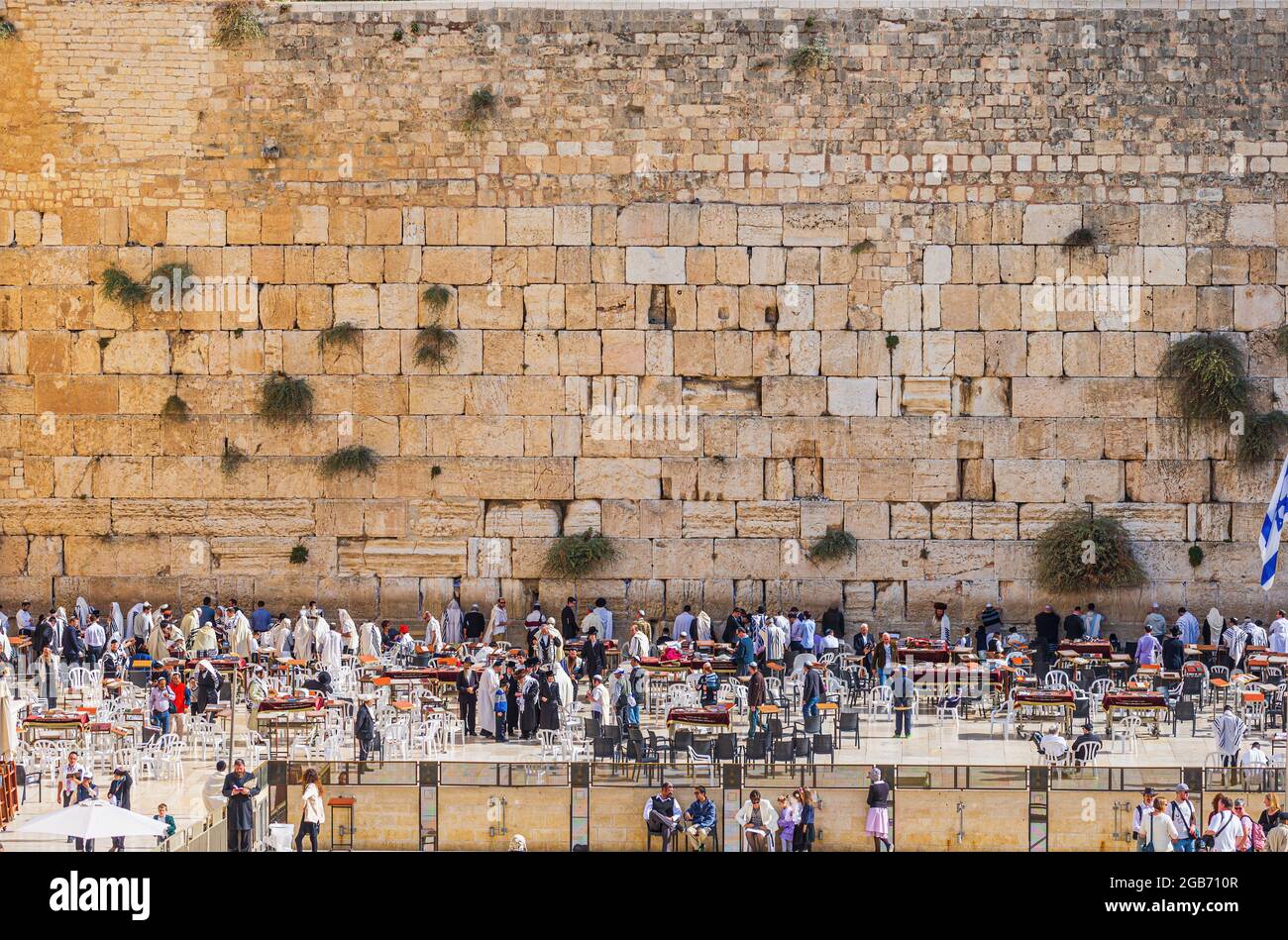 JERUSALEM, ISRAEL - NOVEMBER 21: Believers gathering at the Western ...