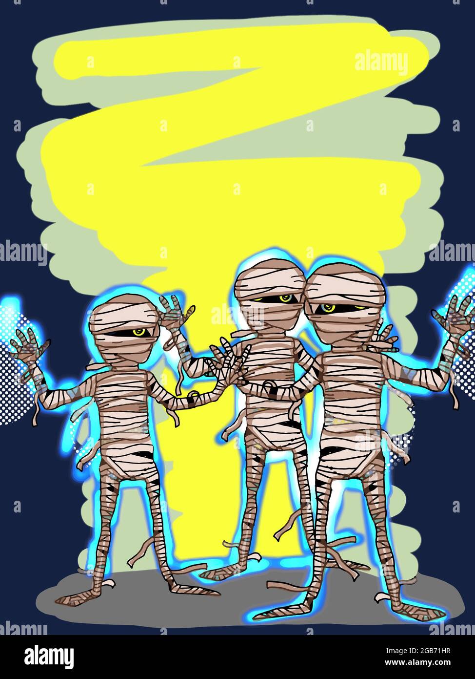 mummies ,characters ,halloween ,illustration Stock Photo - Alamy