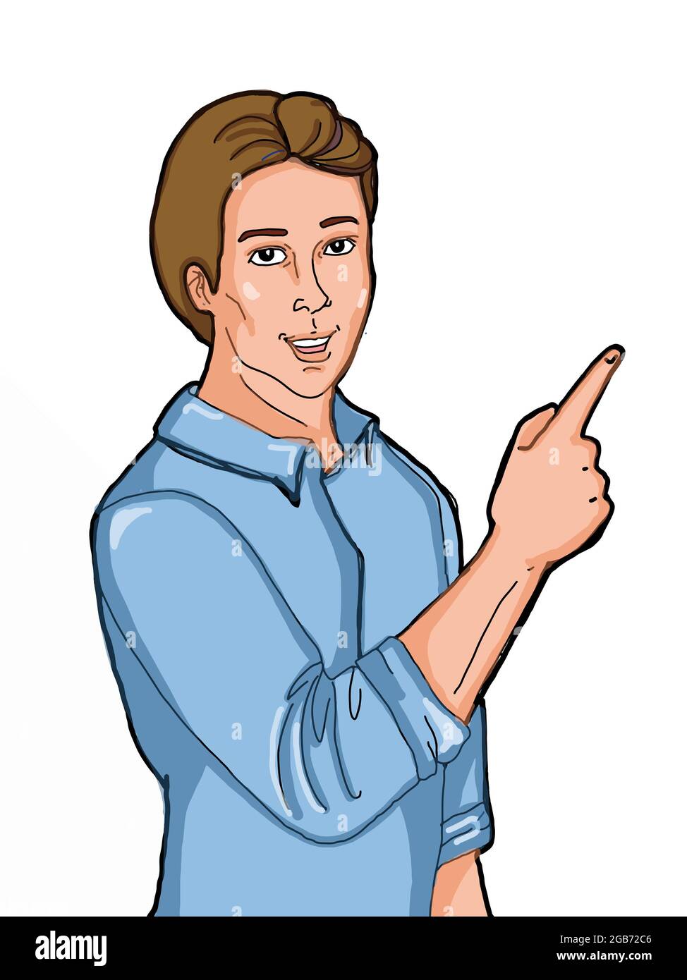 cartoon,pop art, man,characters illustration ,pointing Stock Photo - Alamy