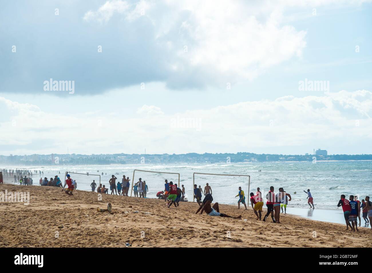 Salvador, Bahia, Brazil - May 23, 2021: People walking and sunbathing ...