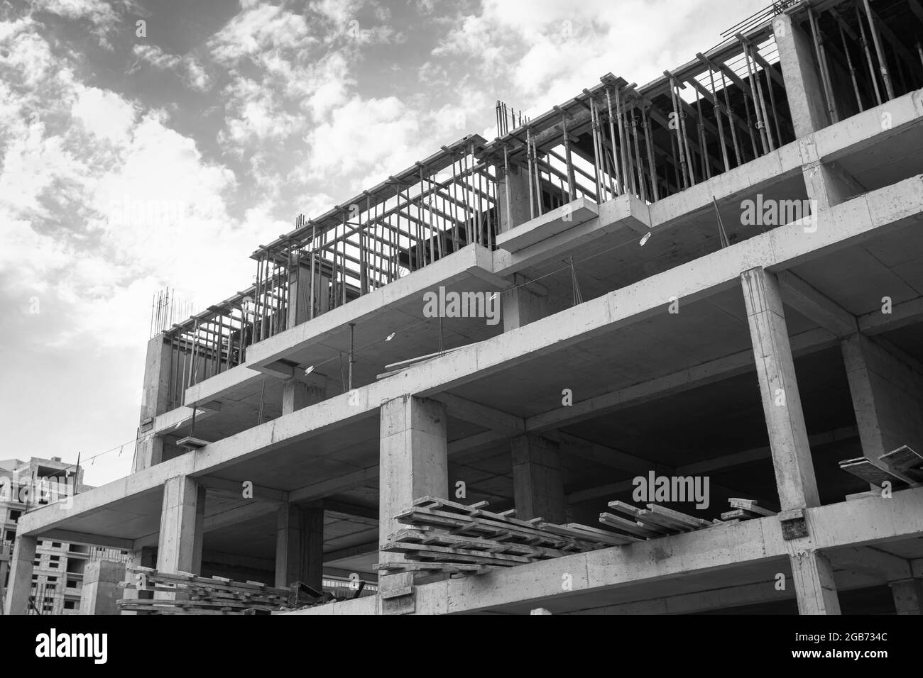 Blue sky exterior Black and White Stock Photos & Images - Alamy