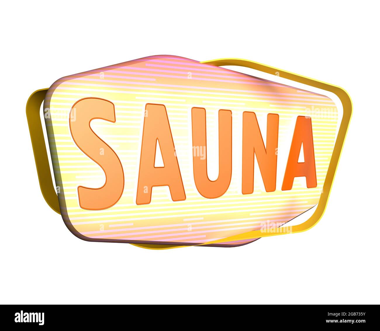 badge with the word sauna isolated on white. 3d rendering Stock Photo ...