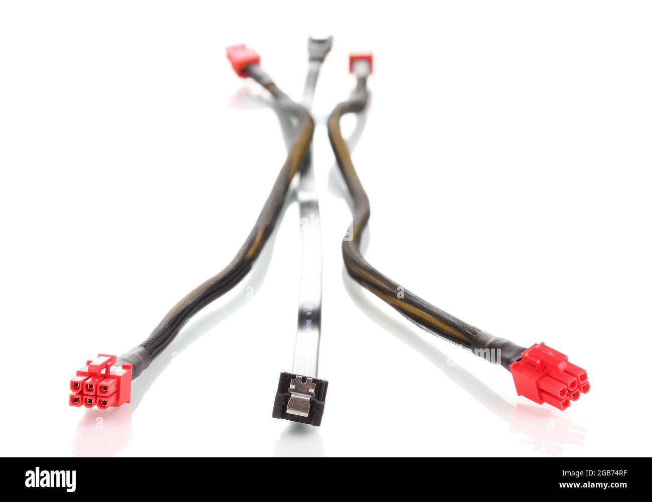 Computer connection wires isolated on white Stock Photo - Alamy