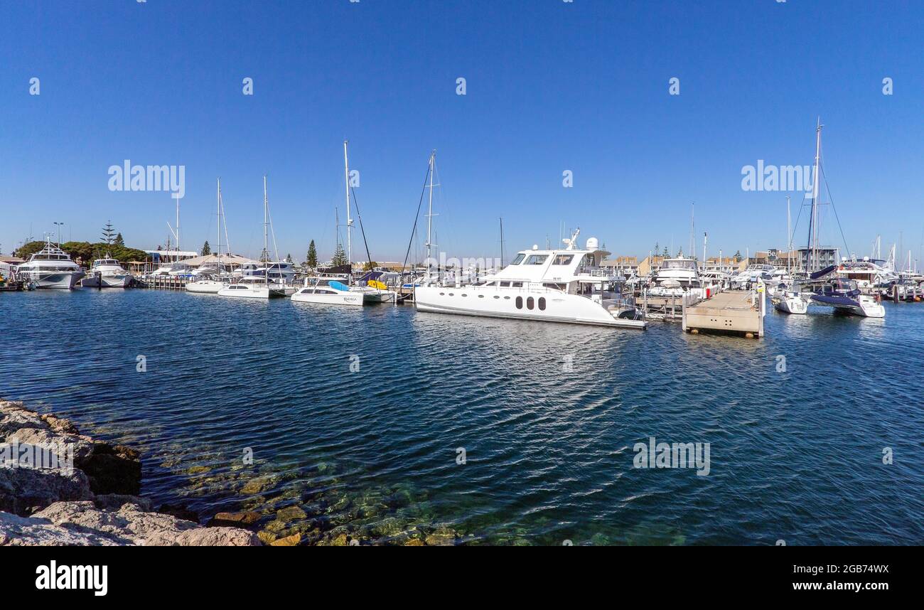 Boat marina for mooring you boat, Cairns, Queensland, Australia Stock ...