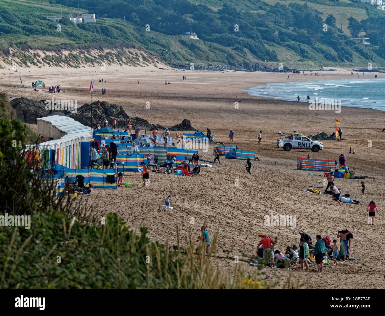 Woolacombe beach huts hi-res stock photography and images - Alamy