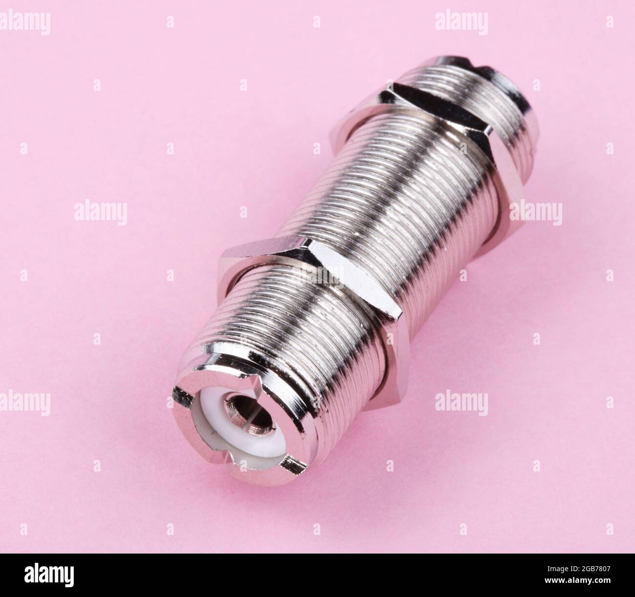 Radio Connector on Pink Background Stock Photo - Alamy