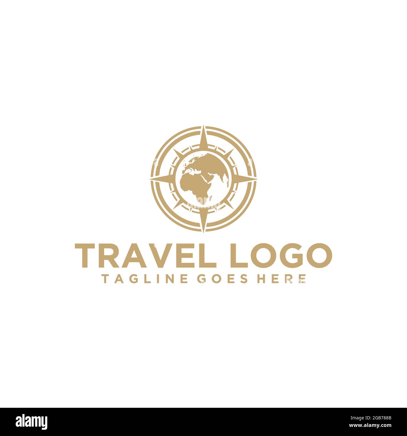 Luxury Travel Logo With Globe and Compass Stock Vector Image & Art - Alamy
