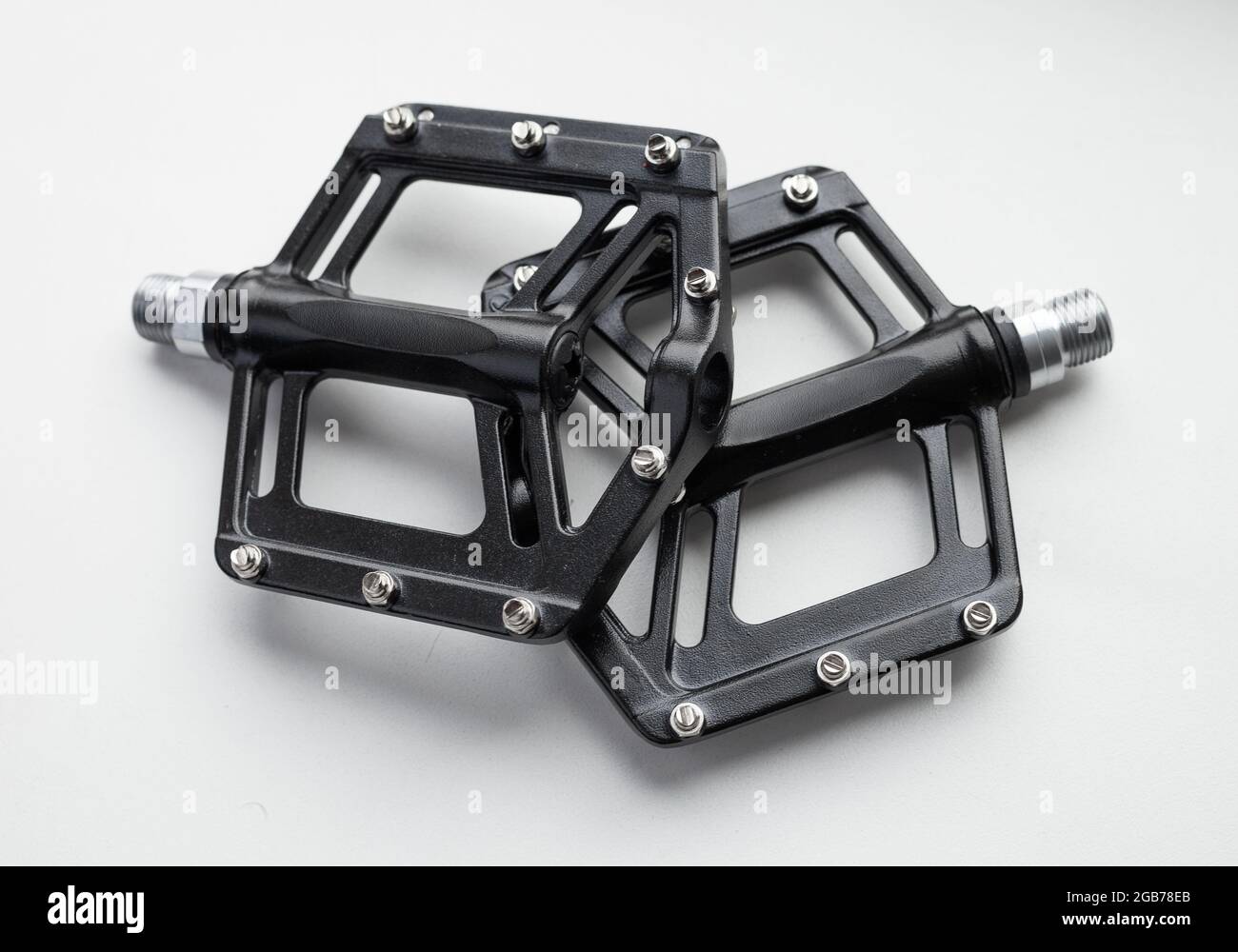 mountain bike pedals on an isolated white background Stock Photo - Alamy