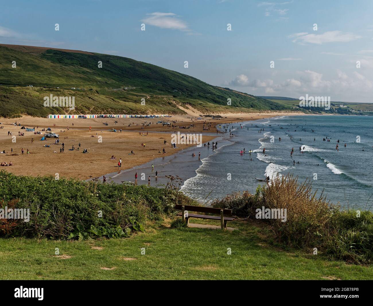 Woolacombe beach surfing hi-res stock photography and images - Alamy