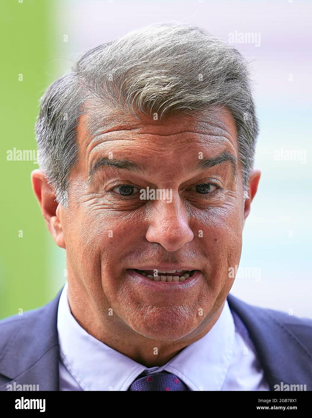 FC Barcelona president Joan Laporta during the presentation of Emerson ...