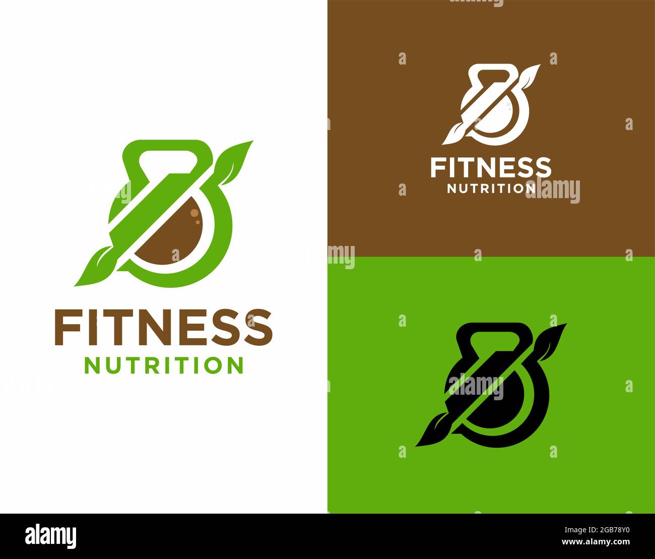 Simple and Modern Fitness Nutrition Logo Vector Stock Vector Image ...