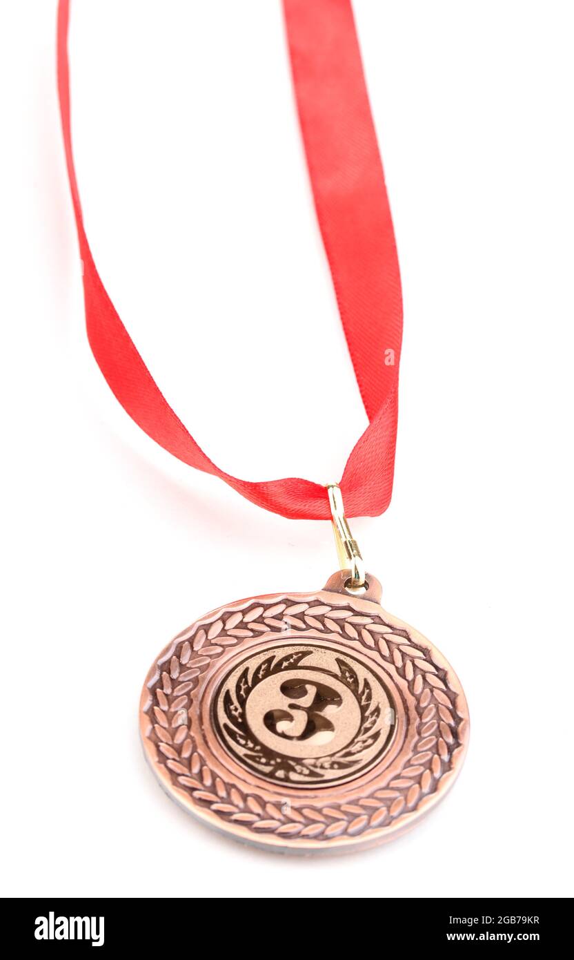 Bronze medal isolated on white Stock Photo - Alamy