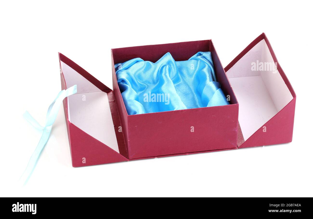 Open gift box isolated on white Stock Photo - Alamy