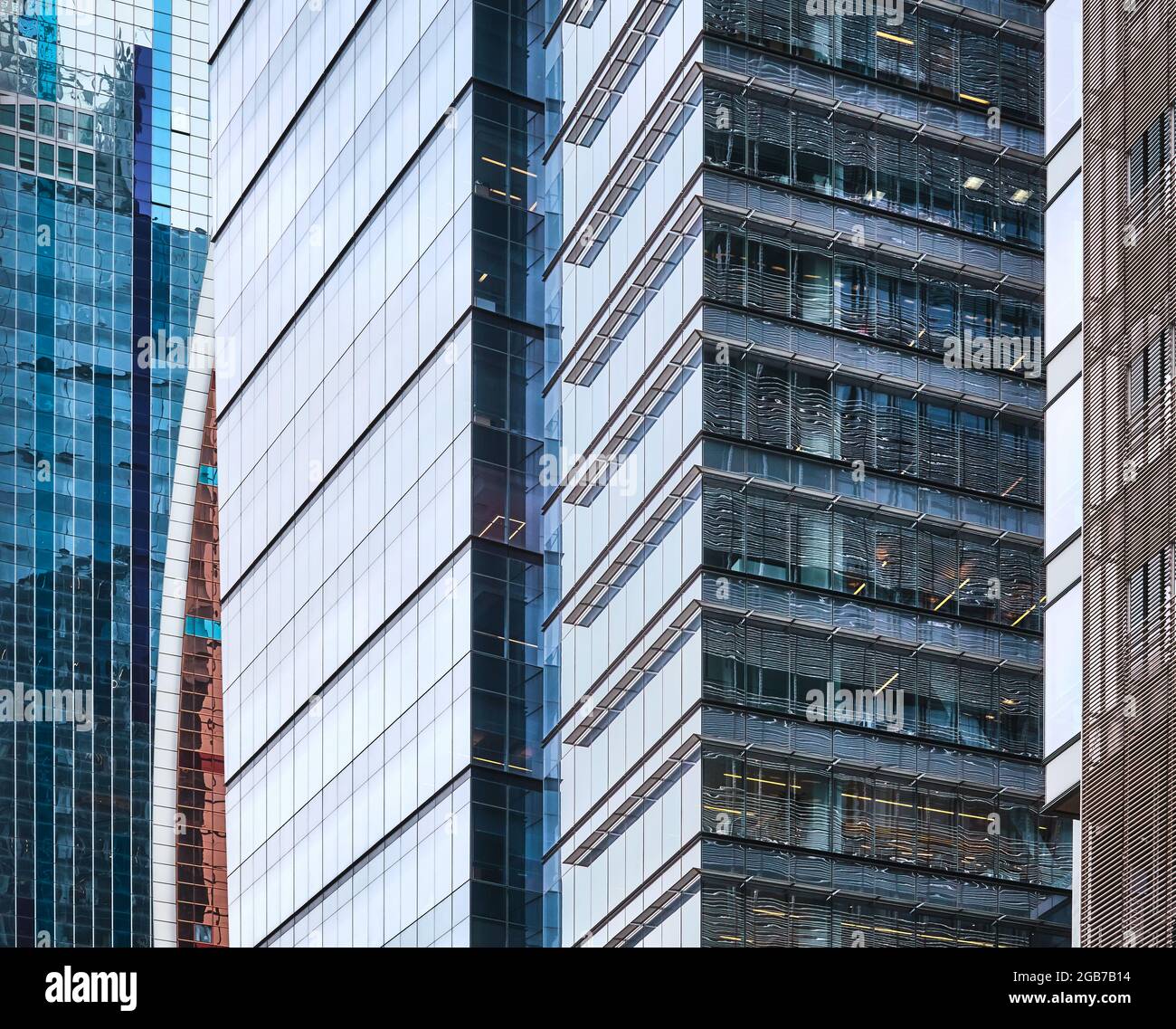 New York City diverse modern architecture, color toned urban background ...