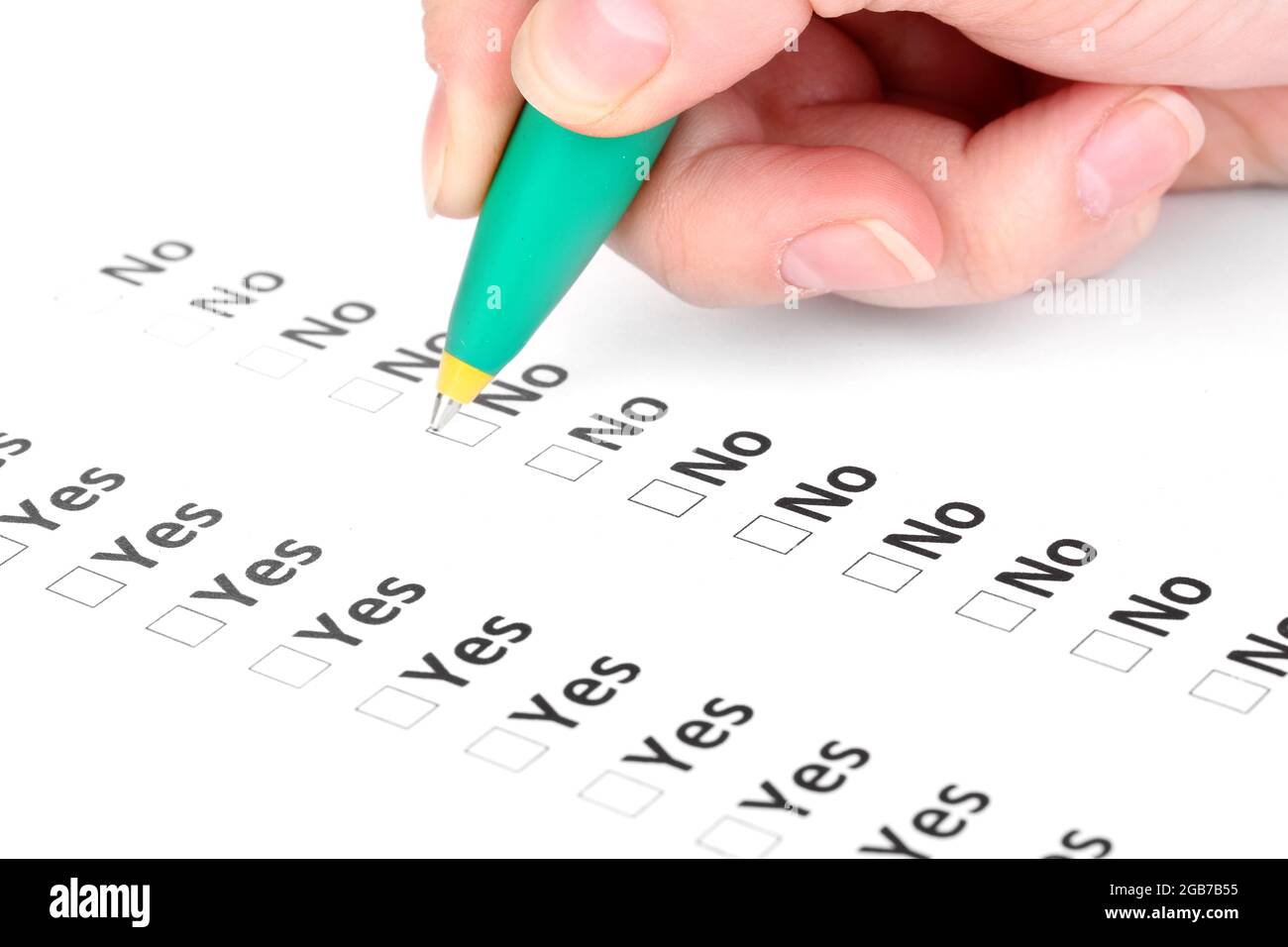 Responding to test questions close-up Stock Photo - Alamy