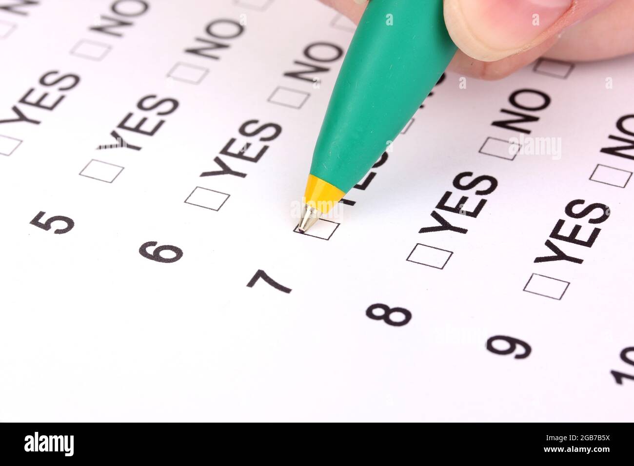 Responding to test questions close-up Stock Photo - Alamy