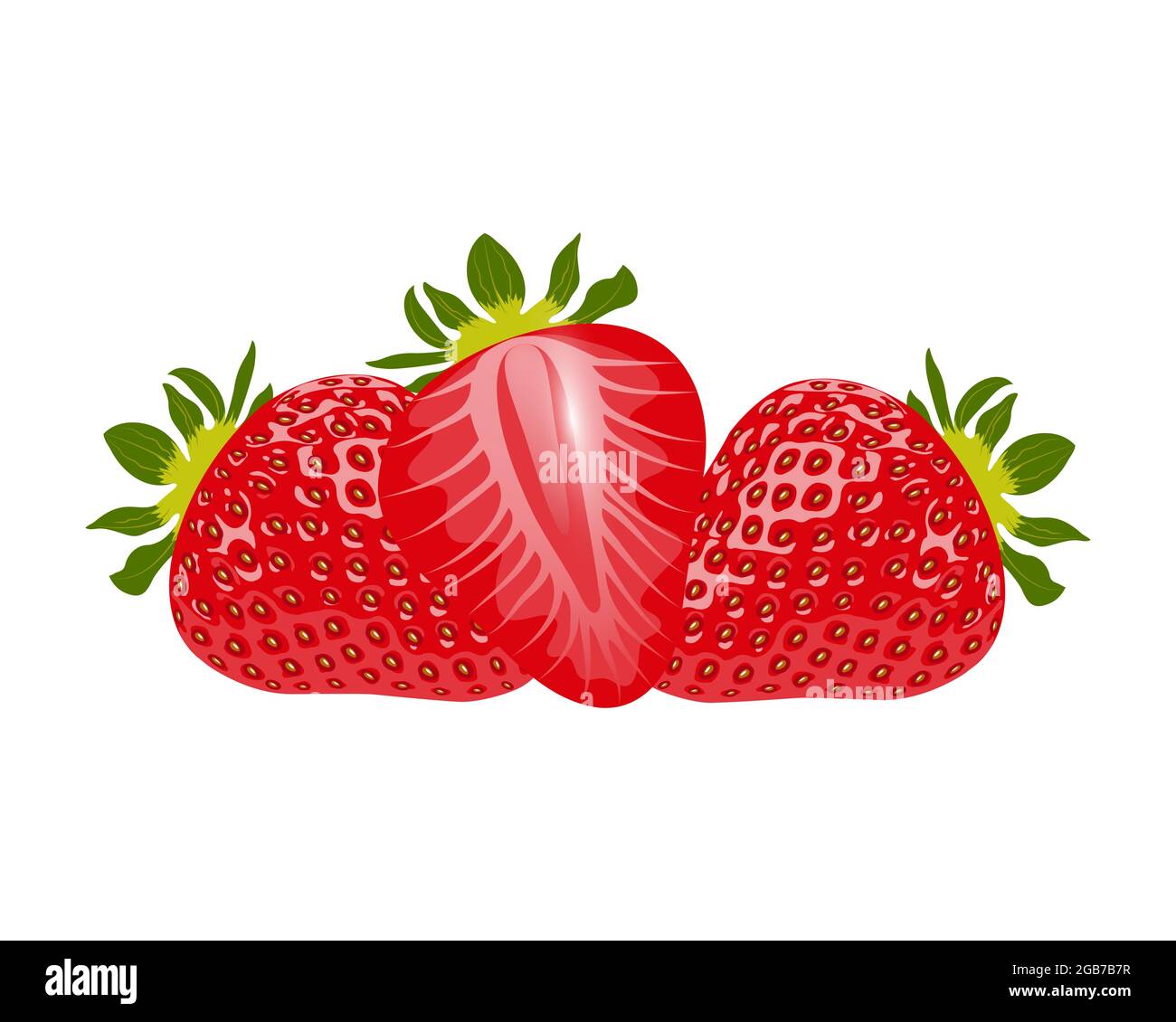 Fresh strawberries. Sweet food. Strawberry close-up on a white ...