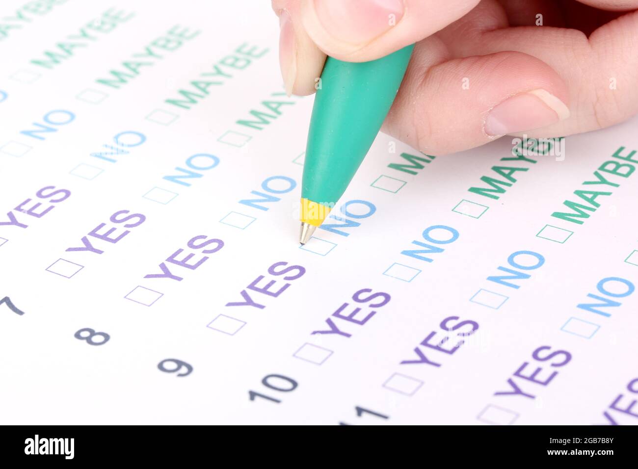 Responding to test questions close-up Stock Photo - Alamy