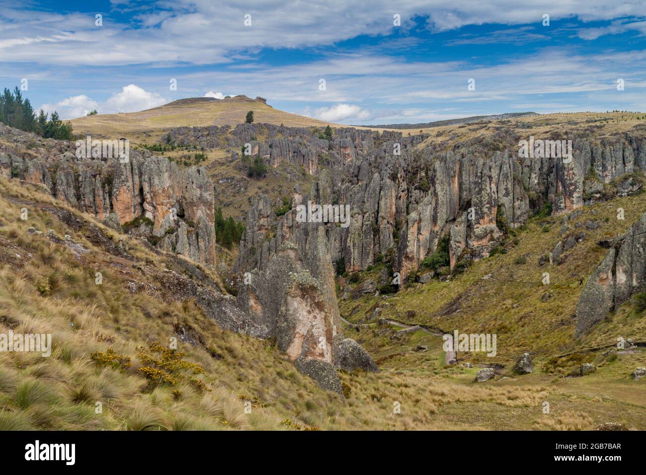 Los Frailones (Stone Monks), rock formations near Cajamarca, Peru Stock ...