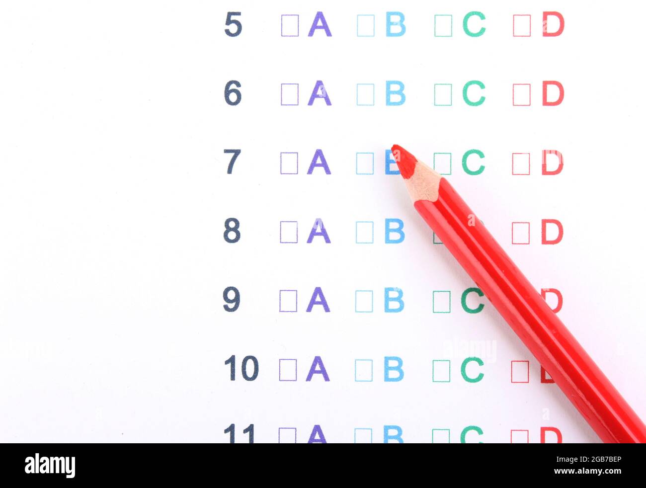 A, B, C, D test close-up Stock Photo - Alamy