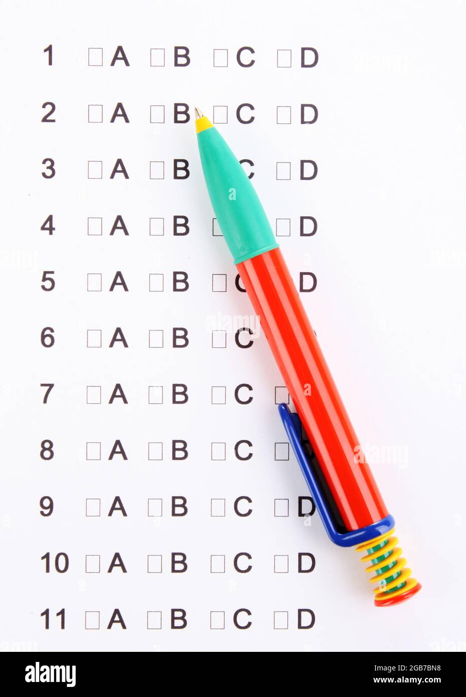 A, B, C, D test close-up Stock Photo - Alamy