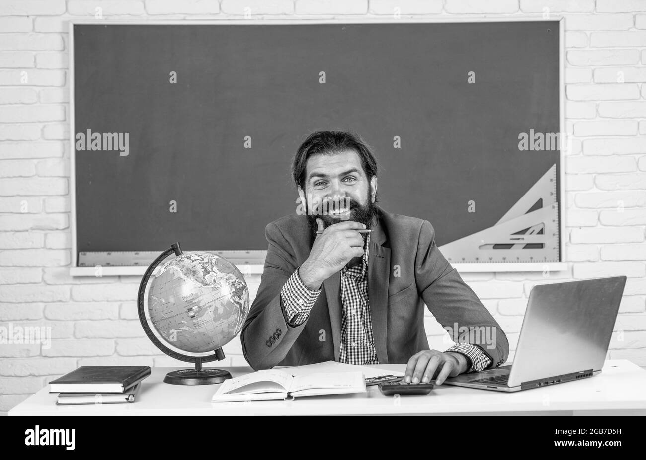 Happy teacher results Black and White Stock Photos & Images - Alamy