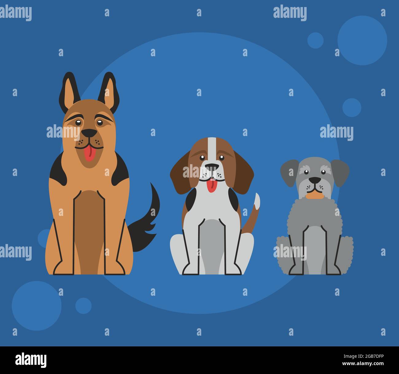 three dogs characters Stock Vector Image & Art - Alamy