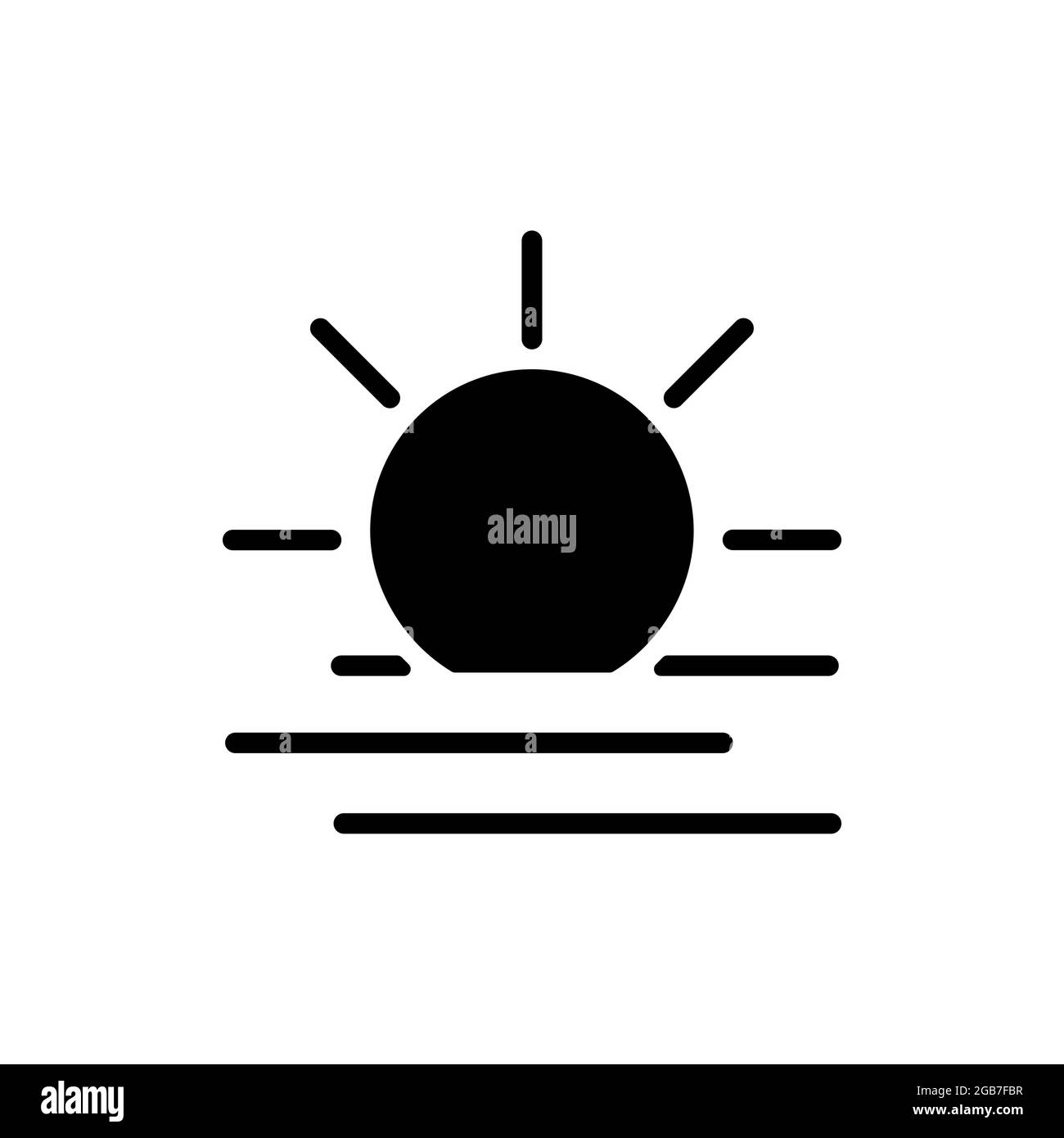 Summer sun heat vector glyph icon. Meteorology sign. Graph symbol for ...