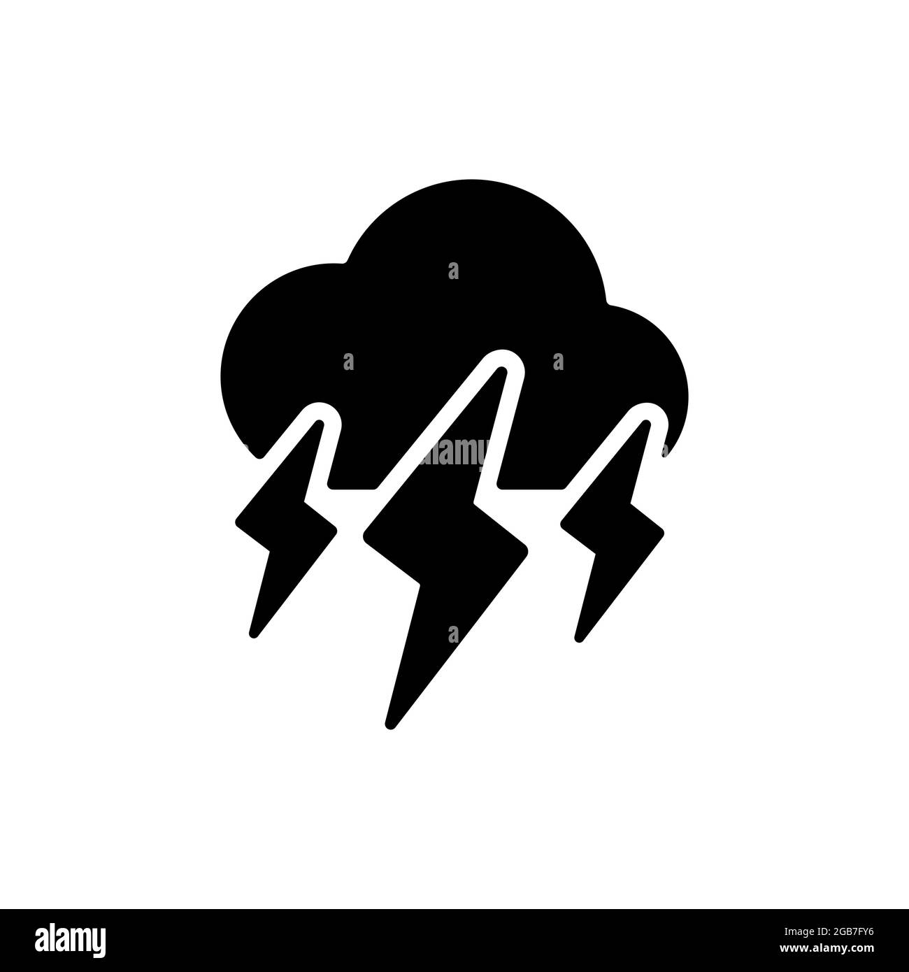 Storm cloud vector glyph icon. Rainstorm symbol. Meteorology sign ...