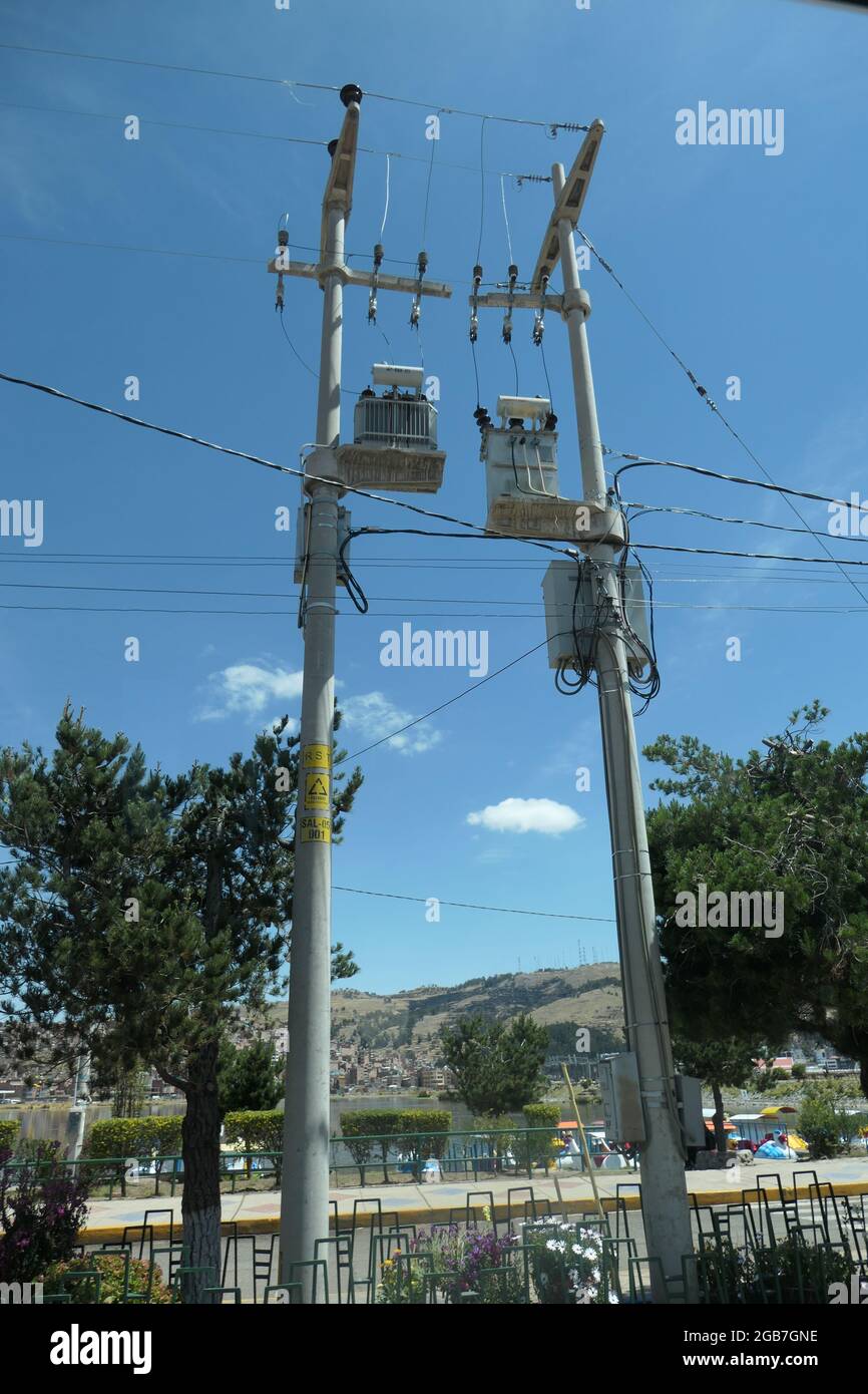 electric pylon in Peru Lima Nazca Arequipa Colca Puno Cuzco Machu ...