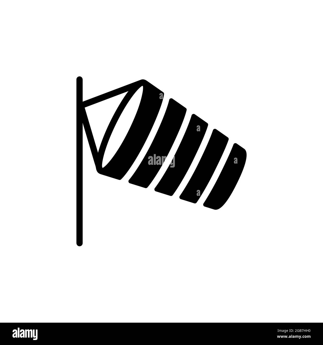 Windsocks hanging at the airport runway vector glyph icon. Meteorology ...