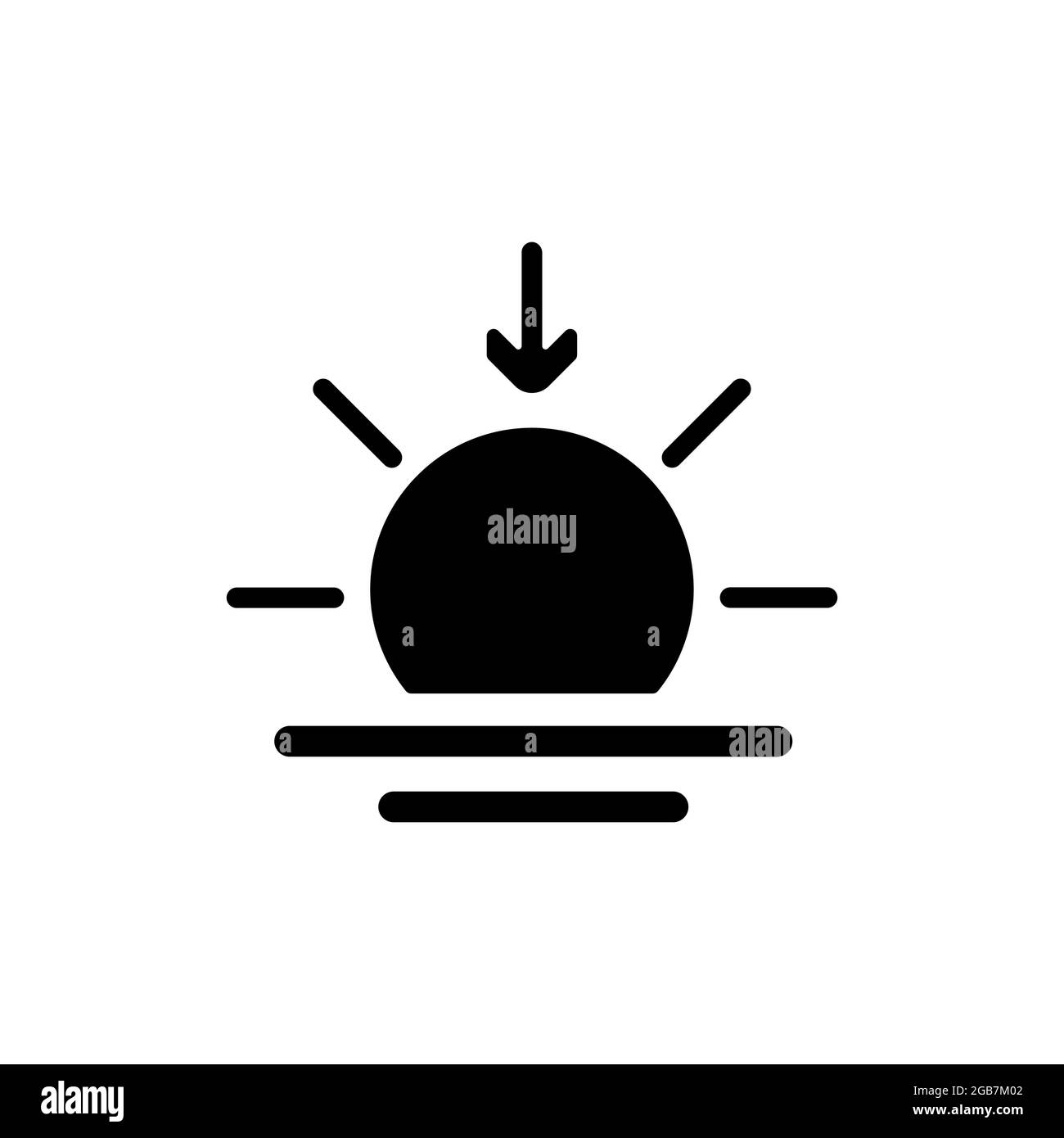 Sunset vector glyph icon. Meteorology sign. Graph symbol for travel ...