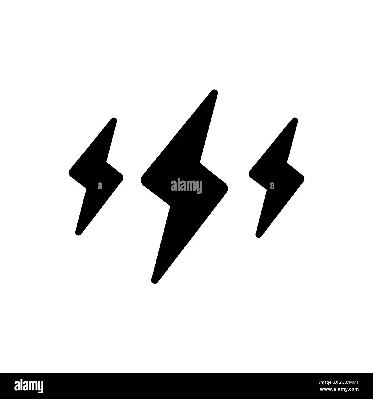 Rainstorm lightning vector glyph icon. Meteorology sign. Graph symbol ...