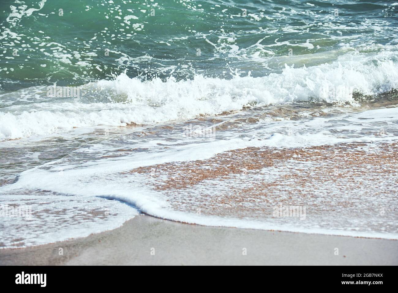 Waves hitting the beach, concept idea to show the waves coming up to ...