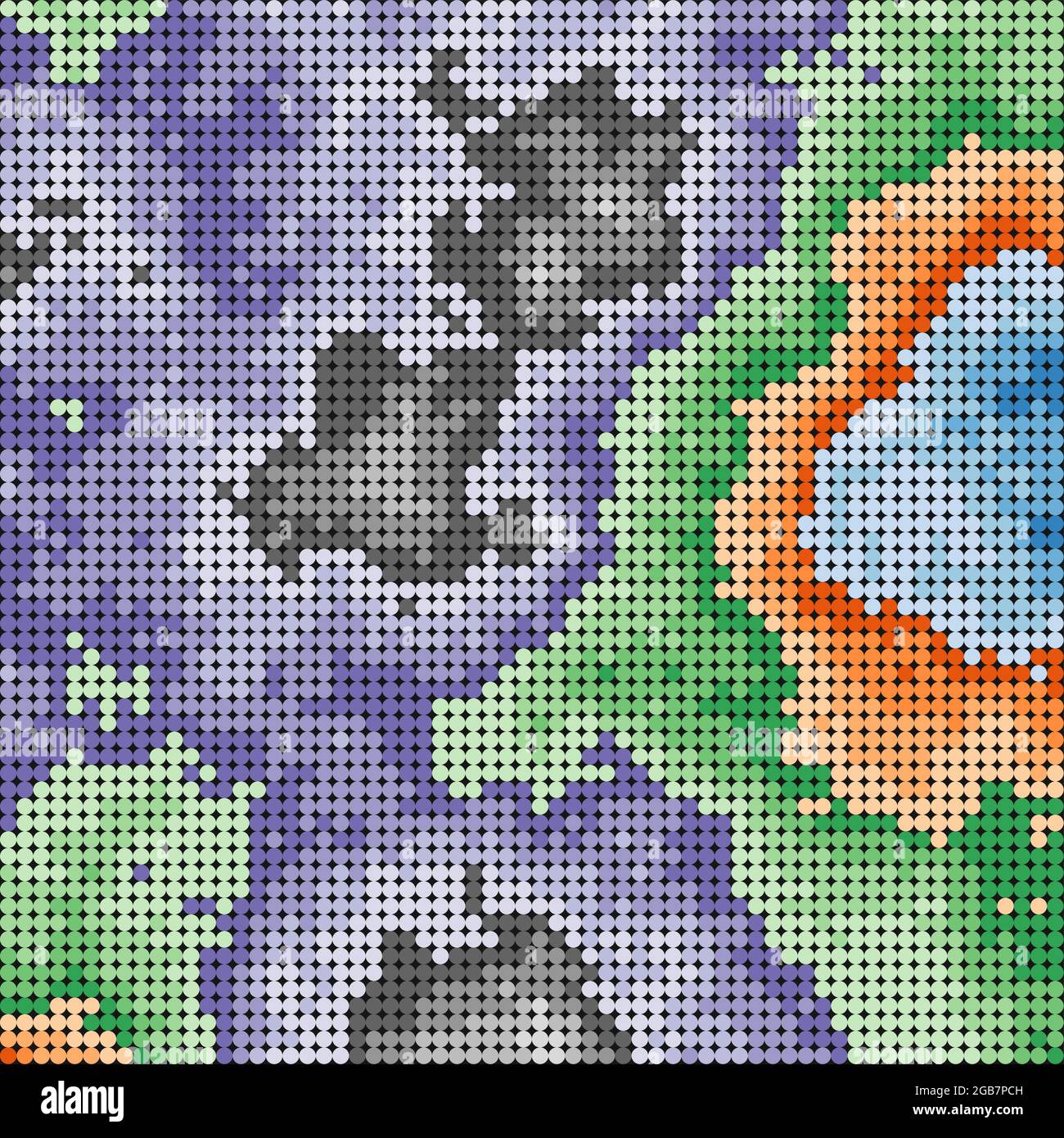 Abstract Geometrical color pixel generative art illustration Stock ...