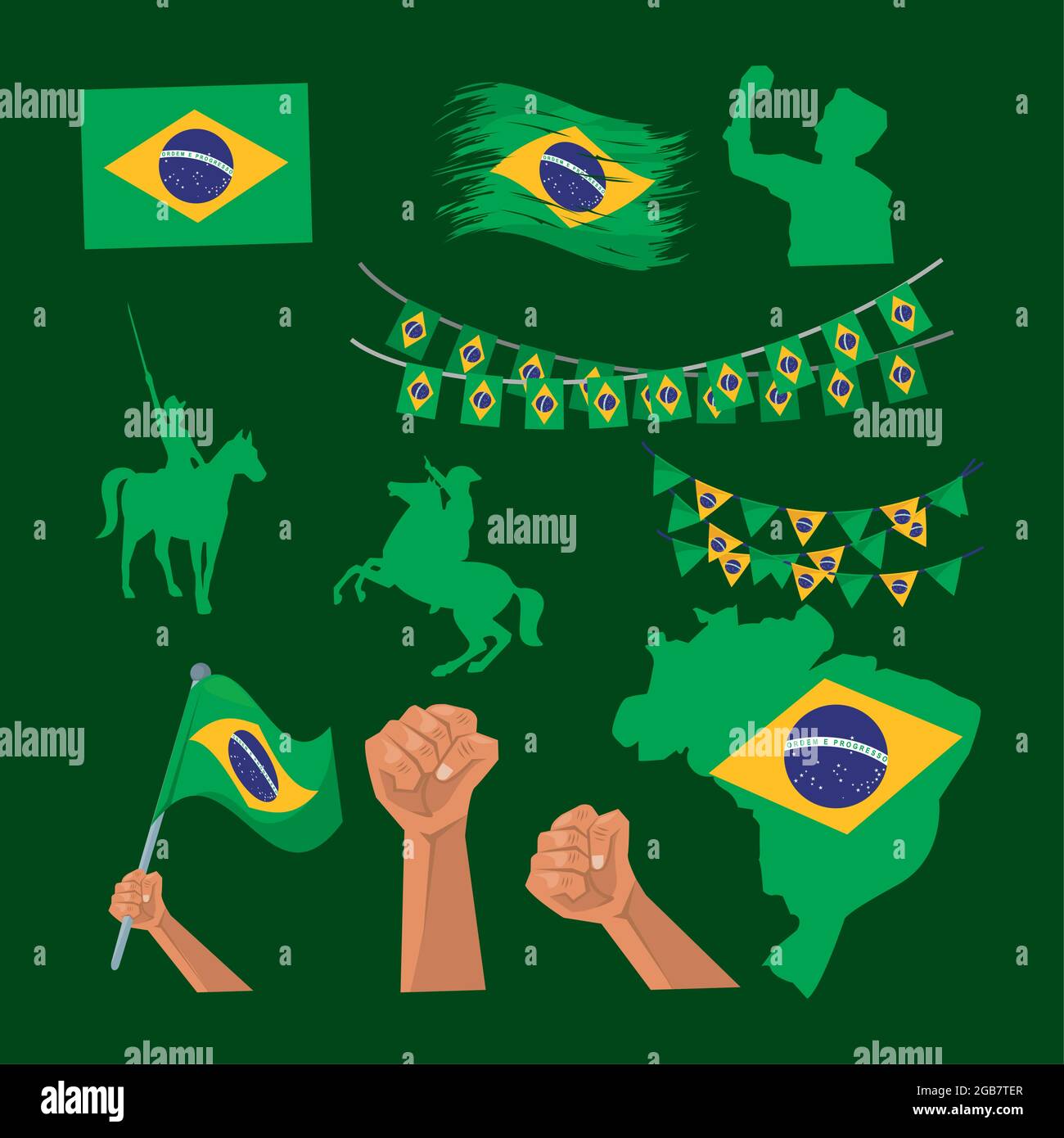 brazil independence day icons Stock Vector Image & Art - Alamy